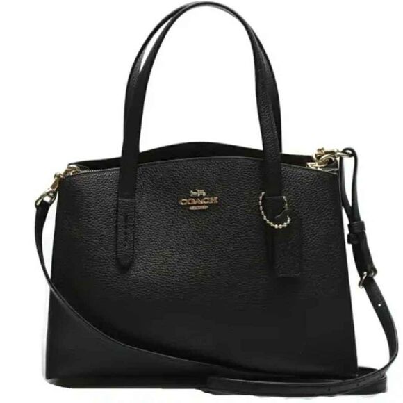 Coach | Bags | Coach Designer Black Leather Charlie Carryall 28 Satchel ...